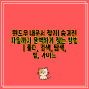윈도우 내문서 찾기 숨겨진 파일까지 완벽하게 찾는 방법 폴더 검색 탐색 팁 가이드 네이버 블로그